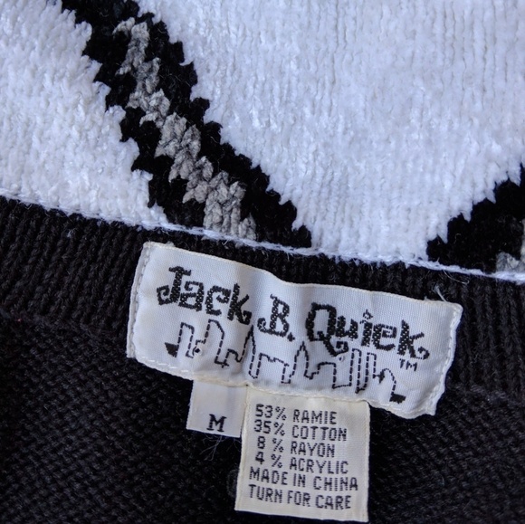 Jack B Quick | Sweaters | Jack B Quick Ls Black White Blue M Sweater ...